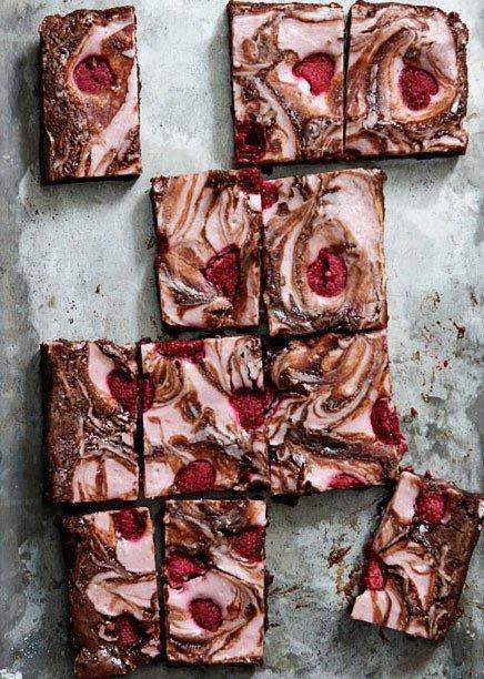Raspberry Cheesecake Brownies made with Pure Red Raspberry Extract